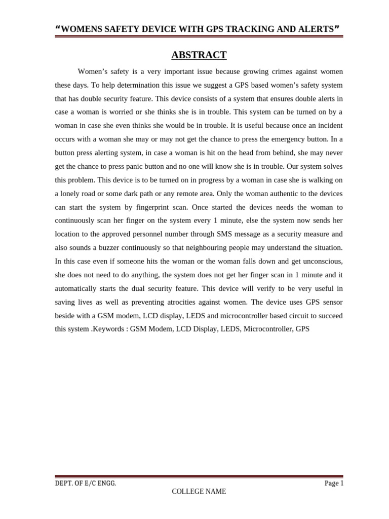 RrE24FT10 Womens Safety Device With GPS Tracking and Alerts (1) | PDF ...