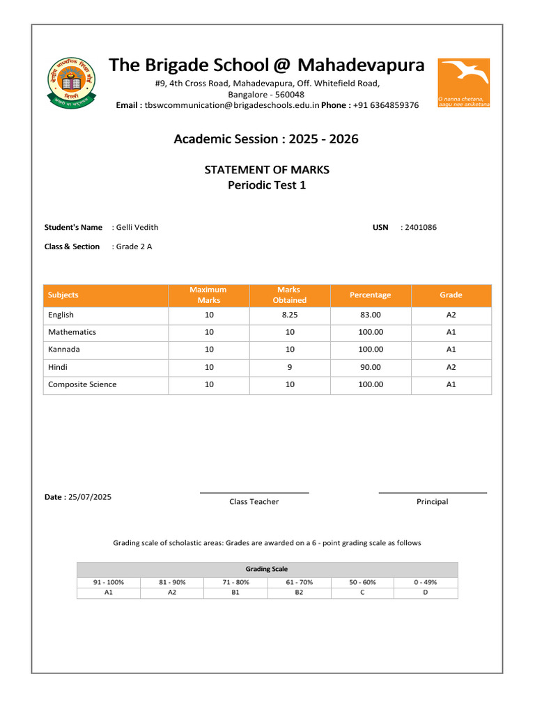 PT-1 Report Card 2025-20262811202518219 | PDF