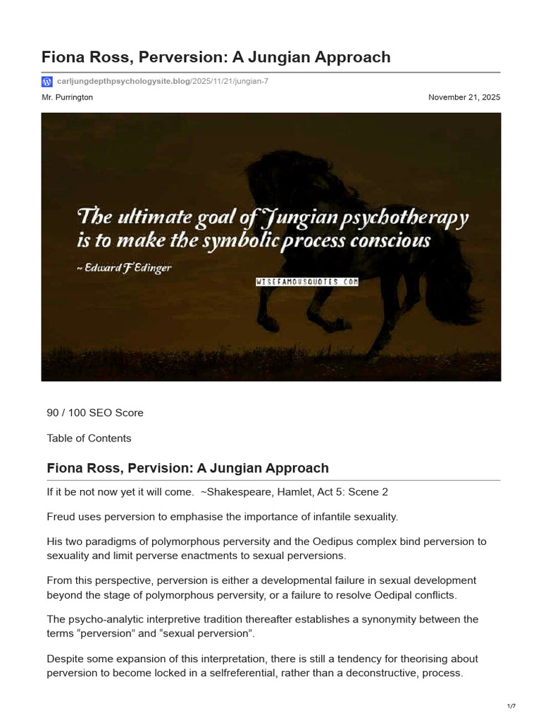 Fiona Ross Perversion A Jungian Approach carljungdepthpsychologysite ...