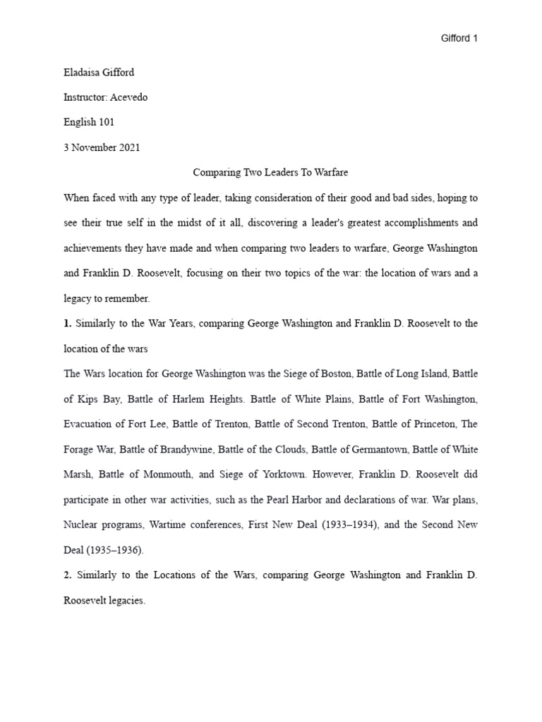 Eladaisa Gifford Peer Review 2 11-3-2021 (1) | PDF | George Washington