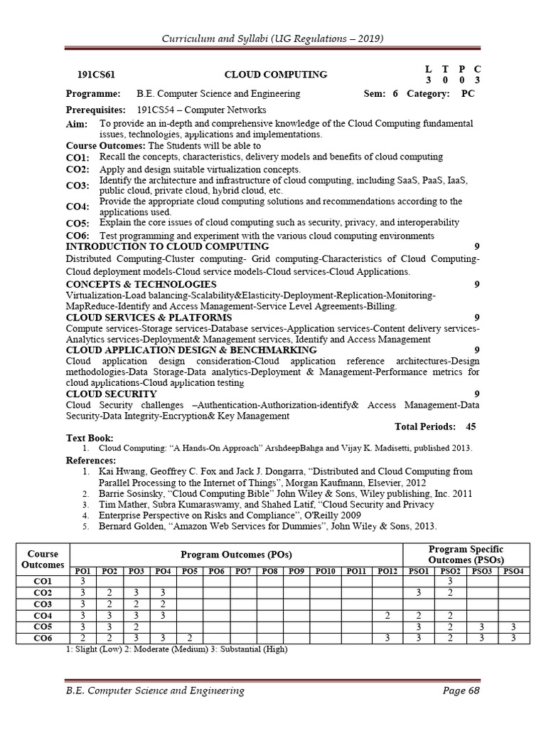 191CS61 Cloud Computing Notes | PDF | Cloud Computing | Computer Cluster