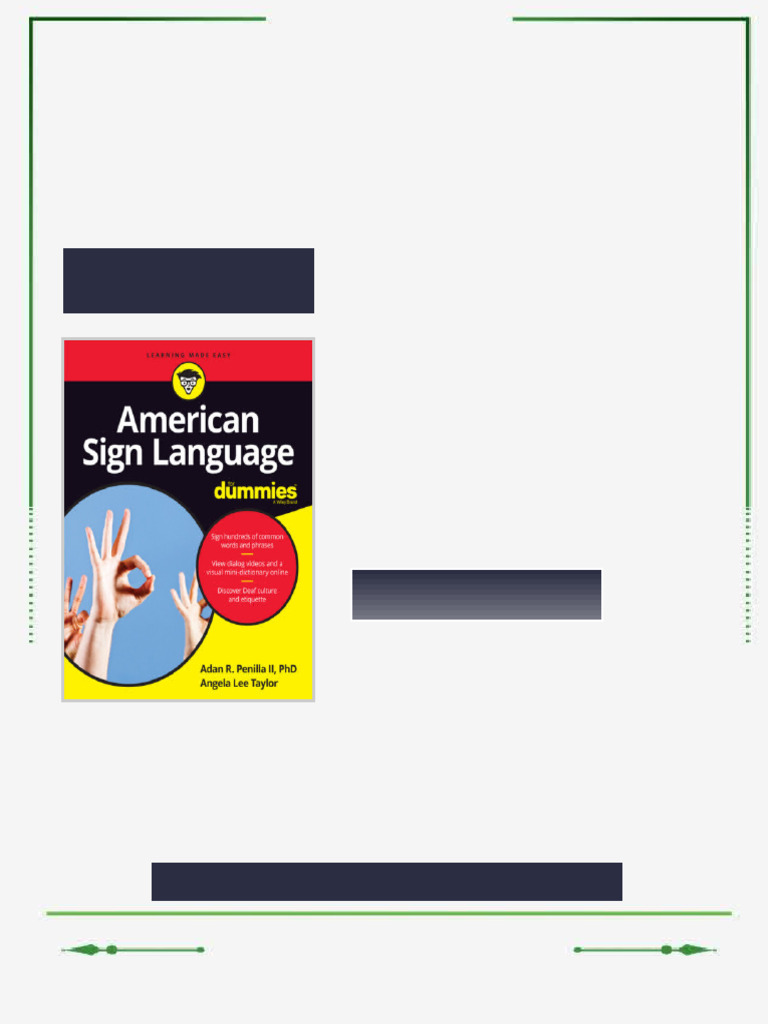 American Sign Language For Dummies Third Edition Penilla Adan R. eBook ...