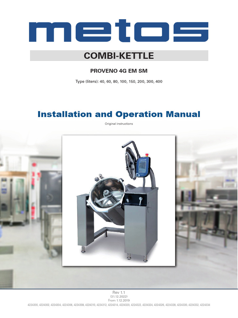 Combi-Kettle: Installation and Operation Manual | PDF | Corrosion | Safety