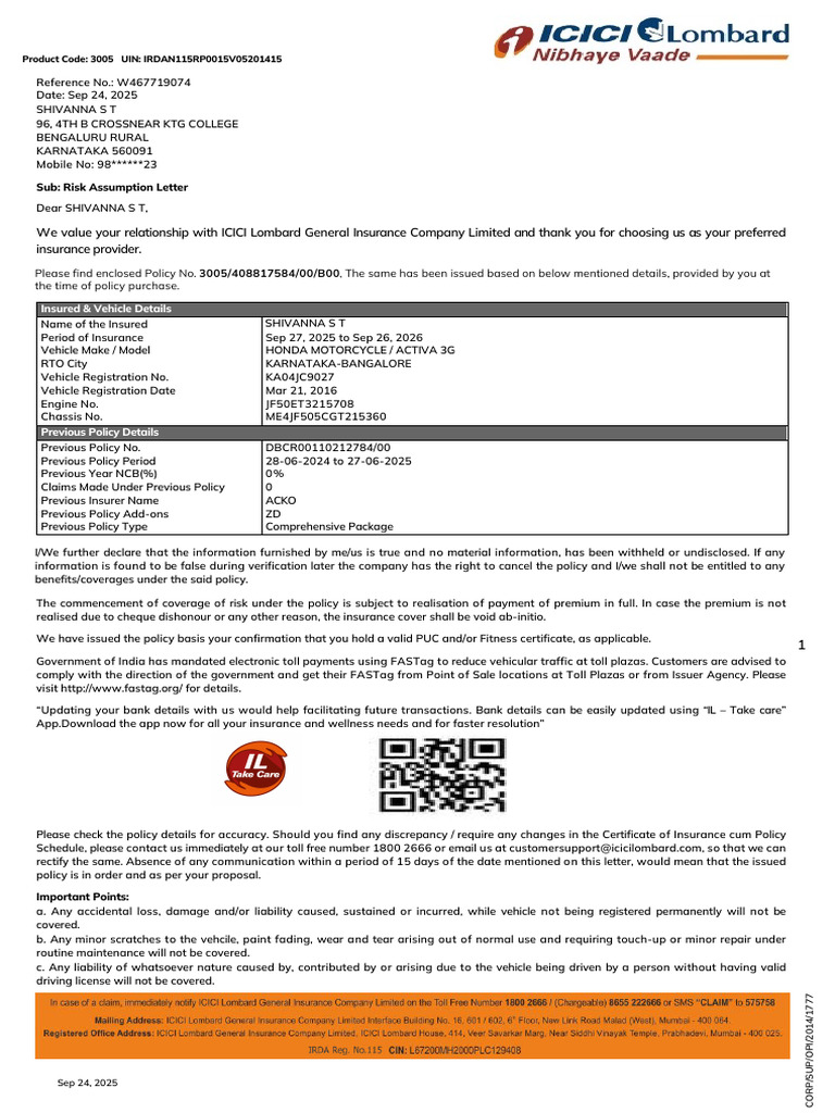 Activa Insurance SHI | PDF | Insurance | Pro Rata