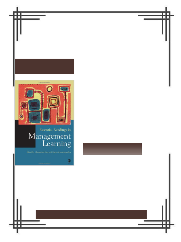 Essential Readings in Management Learning 1st Edition Christopher John ...