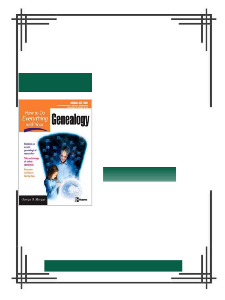 How to Do Everything with Your Genealogy 1st Edition George Morgan ...