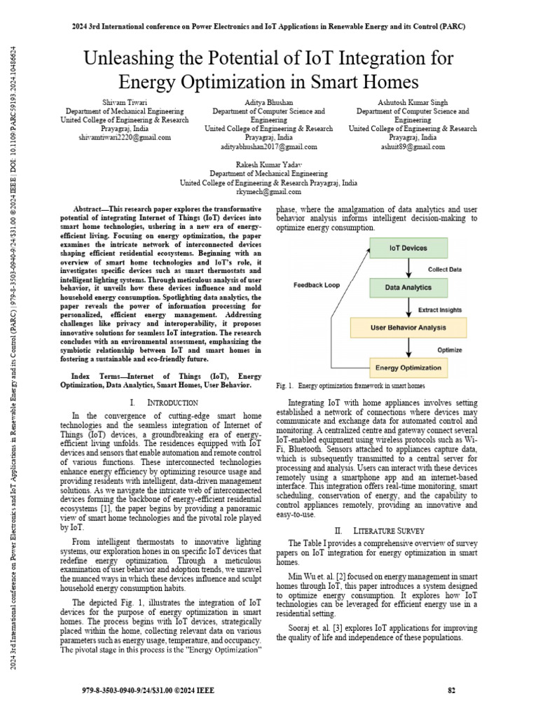 Unleashing The Potential of IoT Integration For Energy Optimization in ...