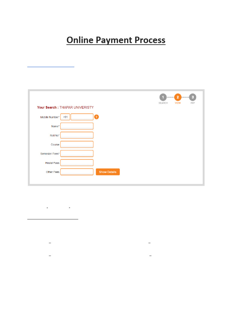 Online Payment Process | PDF