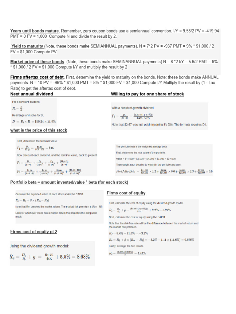 Bond Valuation and Cost of Capital Guide | PDF