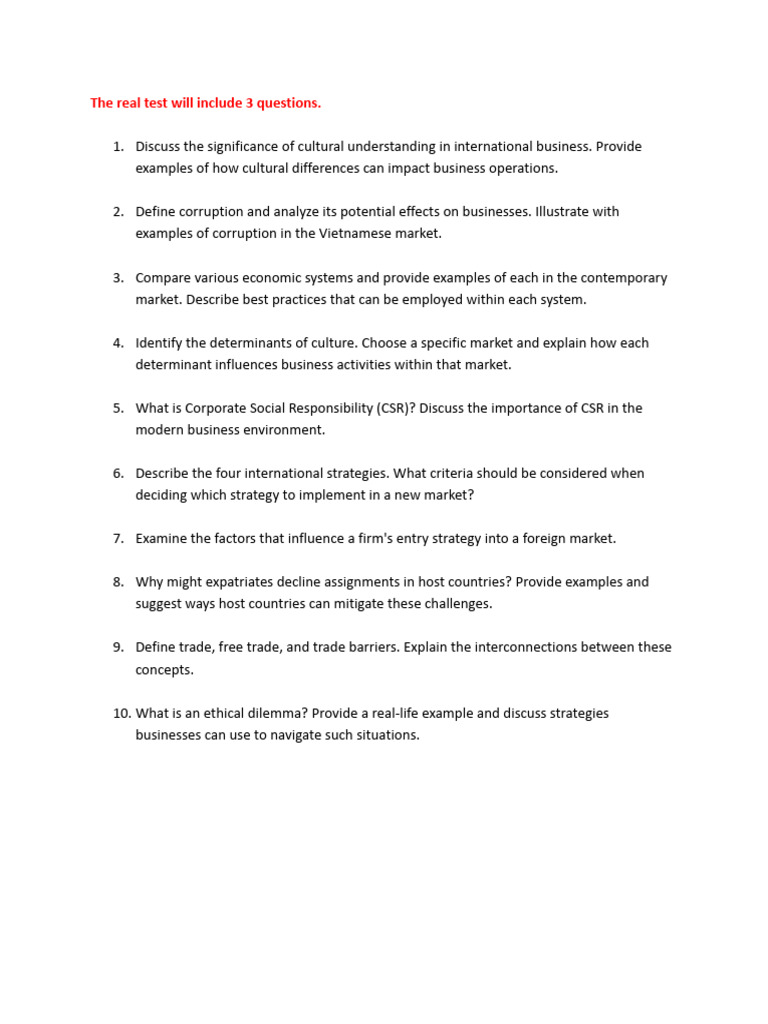 IB Mock Test (1) | PDF