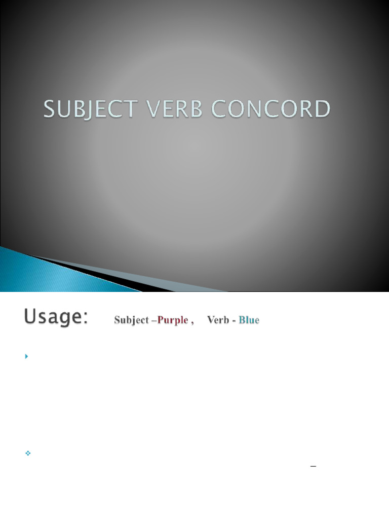 subject verb concord | PDF | Grammatical Number | Plural
