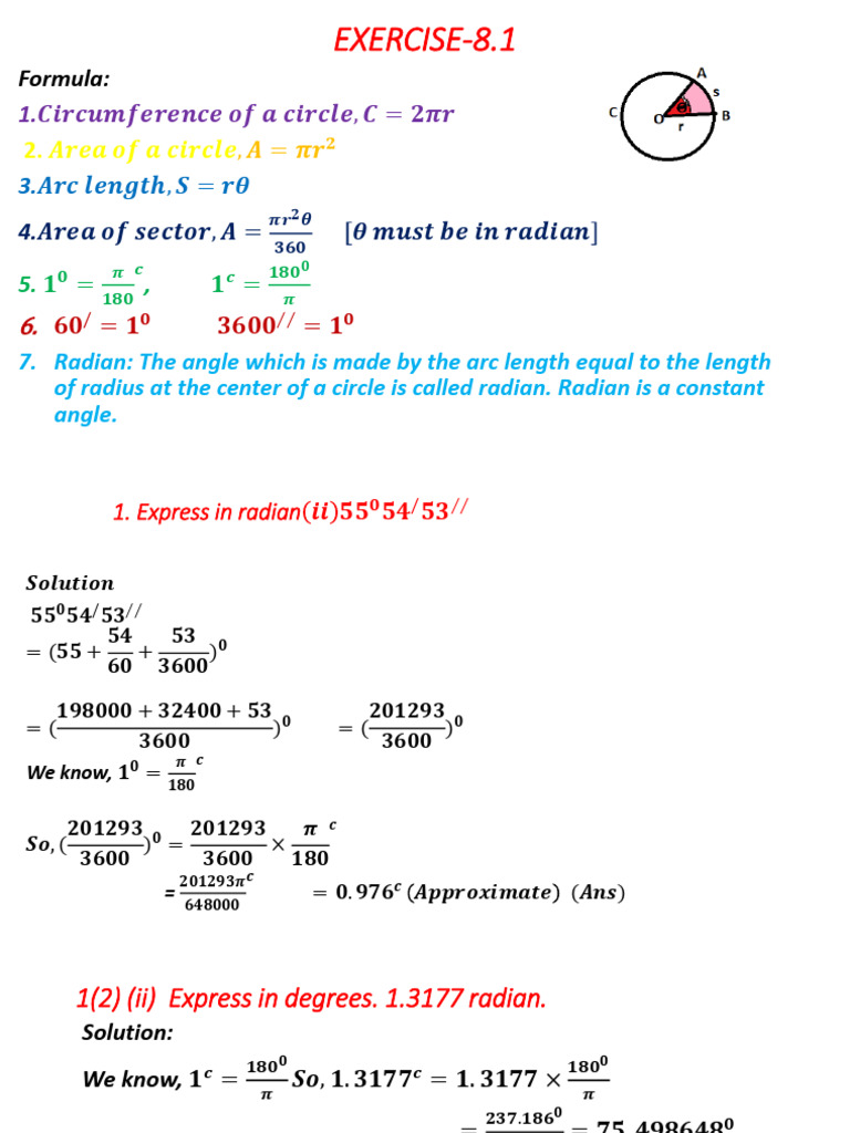 Circle Geometry Formulas and Problems | PDF | Angle | Circle