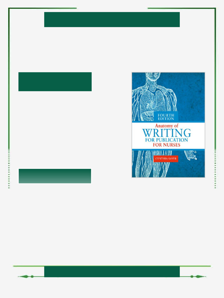 Anatomy of Writing for Publication for Nurses 4th Edition Cynthia Saver ...