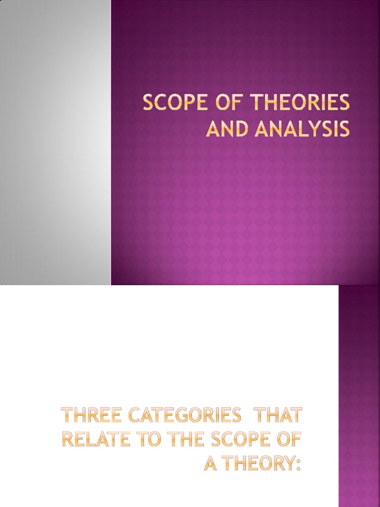Scope of Theories and Analysis | PDF
