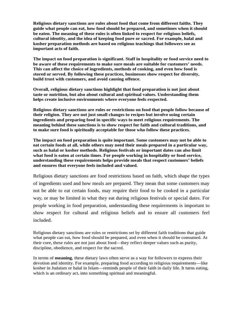 Understanding Religious Dietary Laws | PDF | Faith