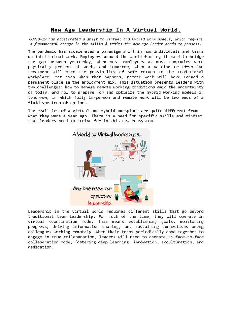 Effective Leadership in a Virtual Workspace_Dinesh Arora | PDF ...