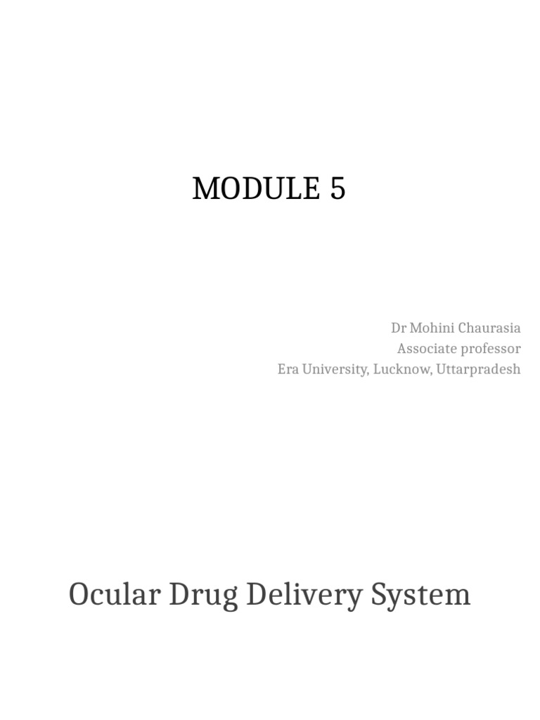 Ocular and Intrauterine Drug Delivery Systems | PDF | Uterus | Female ...