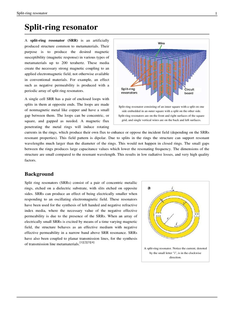 Split-Ring Resonator Overview | PDF | Electromagnetism | Scientific ...