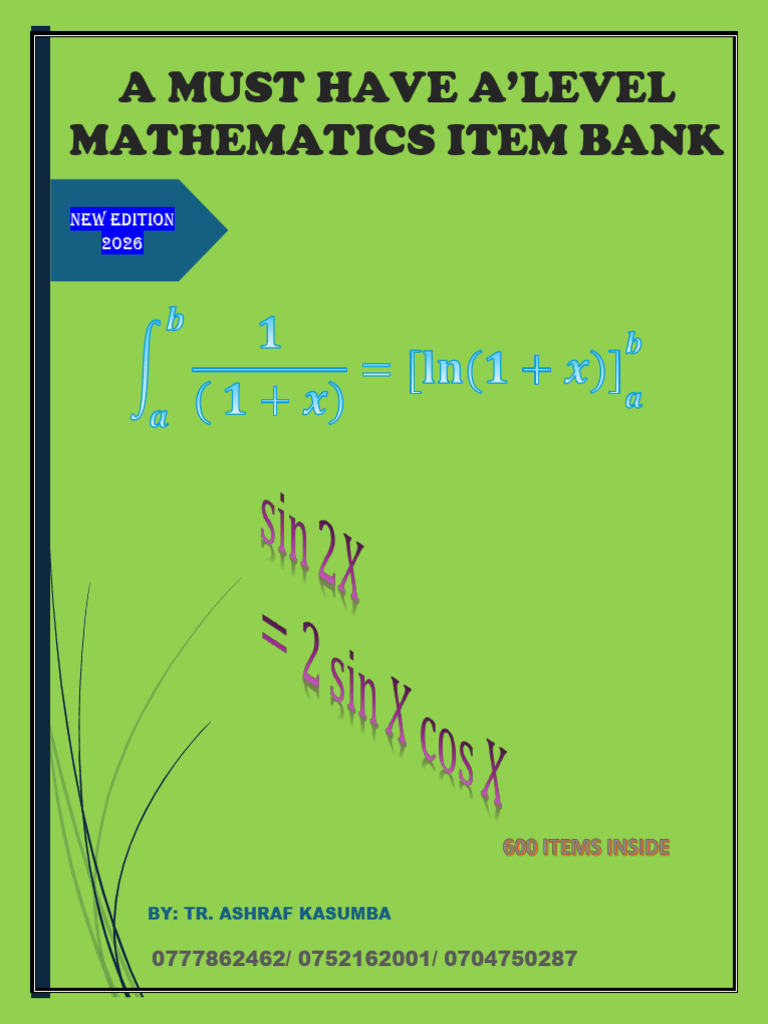A'Level Mathematics Item Bank 2026 | PDF | Force | Interpolation
