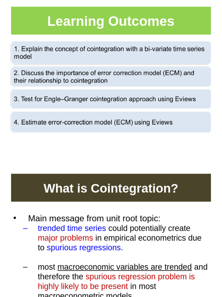Lecture 6 Unit Root, Cointegration and ECM | PDF