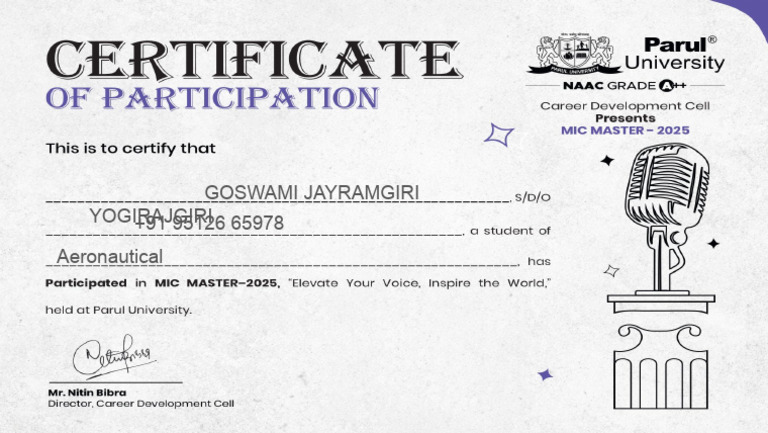 Mic Master Certificate | PDF