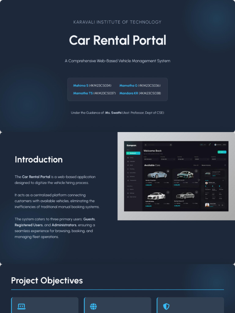 Car Rental Portal Project Report | PDF
