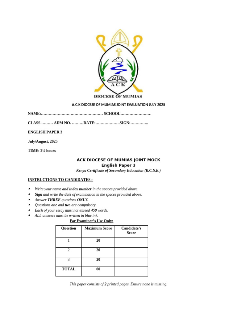 English Paper 3 | PDF