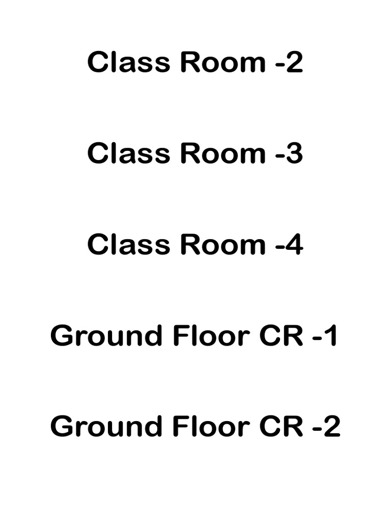 Class Room Numbers | PDF