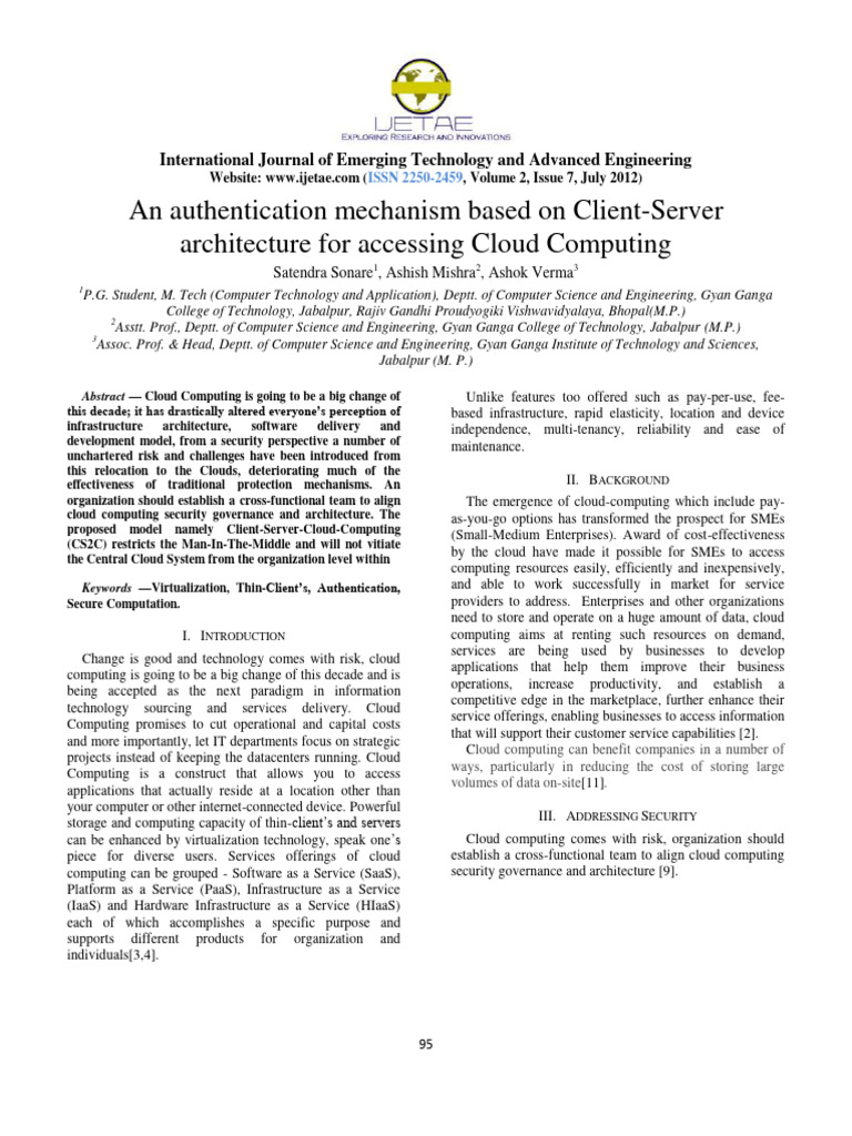 An Authentication Mechanism Based On Cli | PDF | Software As A Service ...