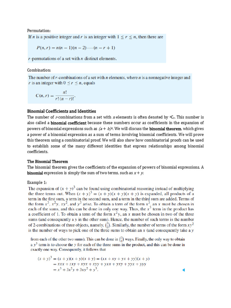 9.1 Binomial_Multinomial Theorem, Pascal's Triangle | PDF | Discrete ...