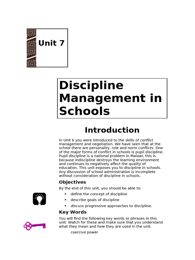Unit 7 Discipline Management in Schools_085152 | PDF | Disciplines ...