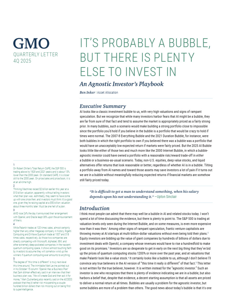 It's Probably a Bubble, But There is Plenty Else to Invest | PDF ...