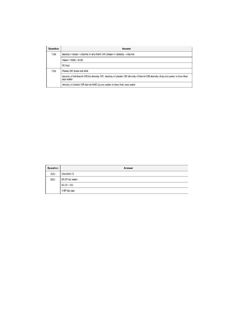 Physics Exam Answers | PDF