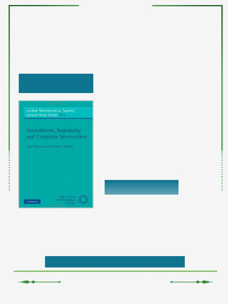 Smoothness Regularity and Complete Intersection 1st Edition Javier ...