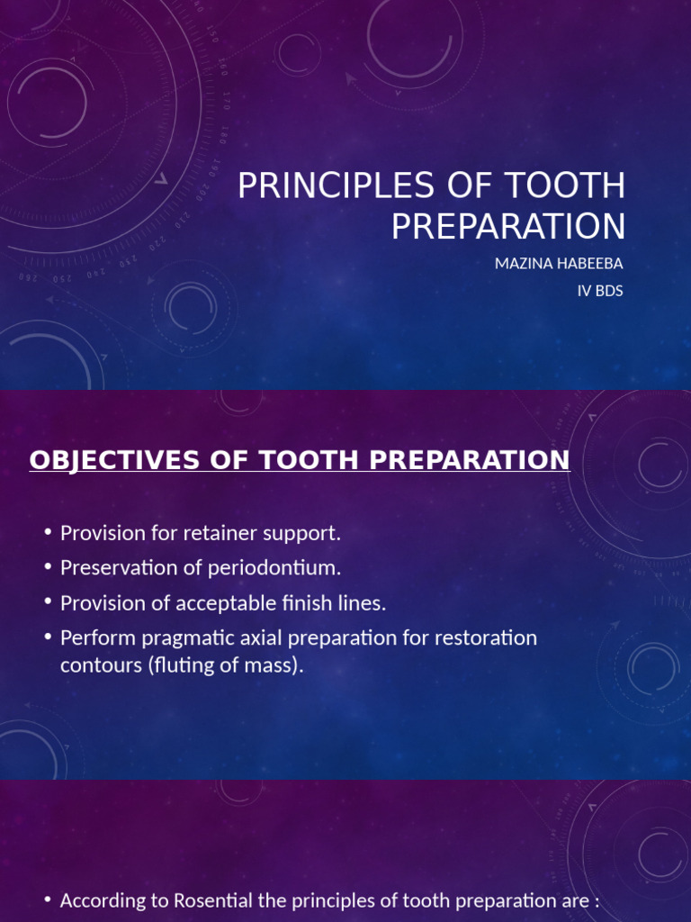 Principles of Tooth Preparation | PDF | Dental Anatomy | Mouth