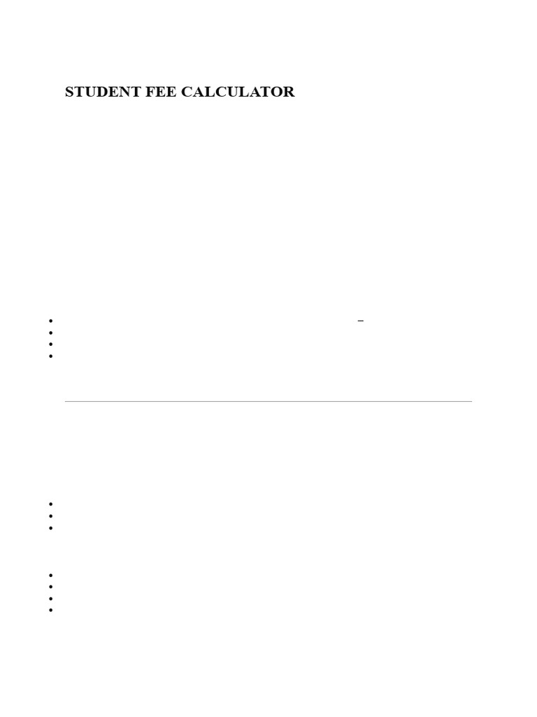 Student Fee Calculator in C | PDF | Computer Program | Programming