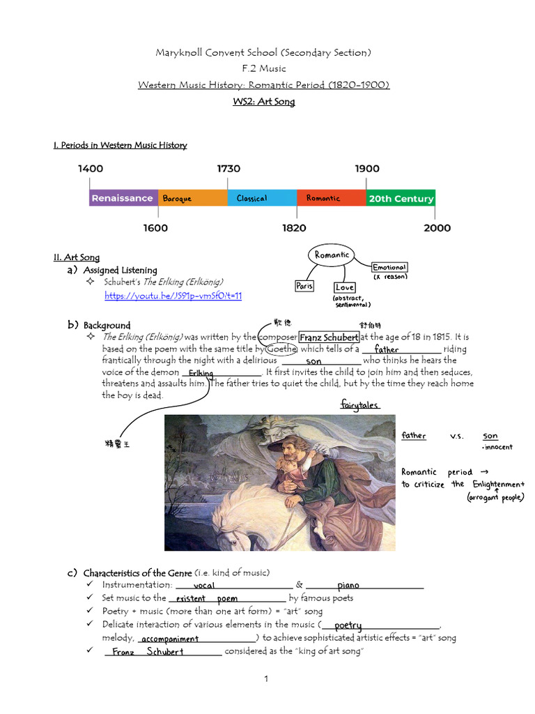 Schubert's The Erlking: Art Song Analysis | PDF | Songs | Musical ...