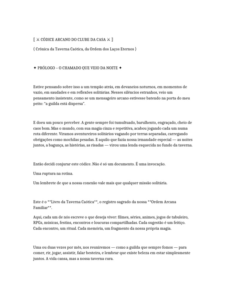 Codice Arcano Taverna Caotica | PDF