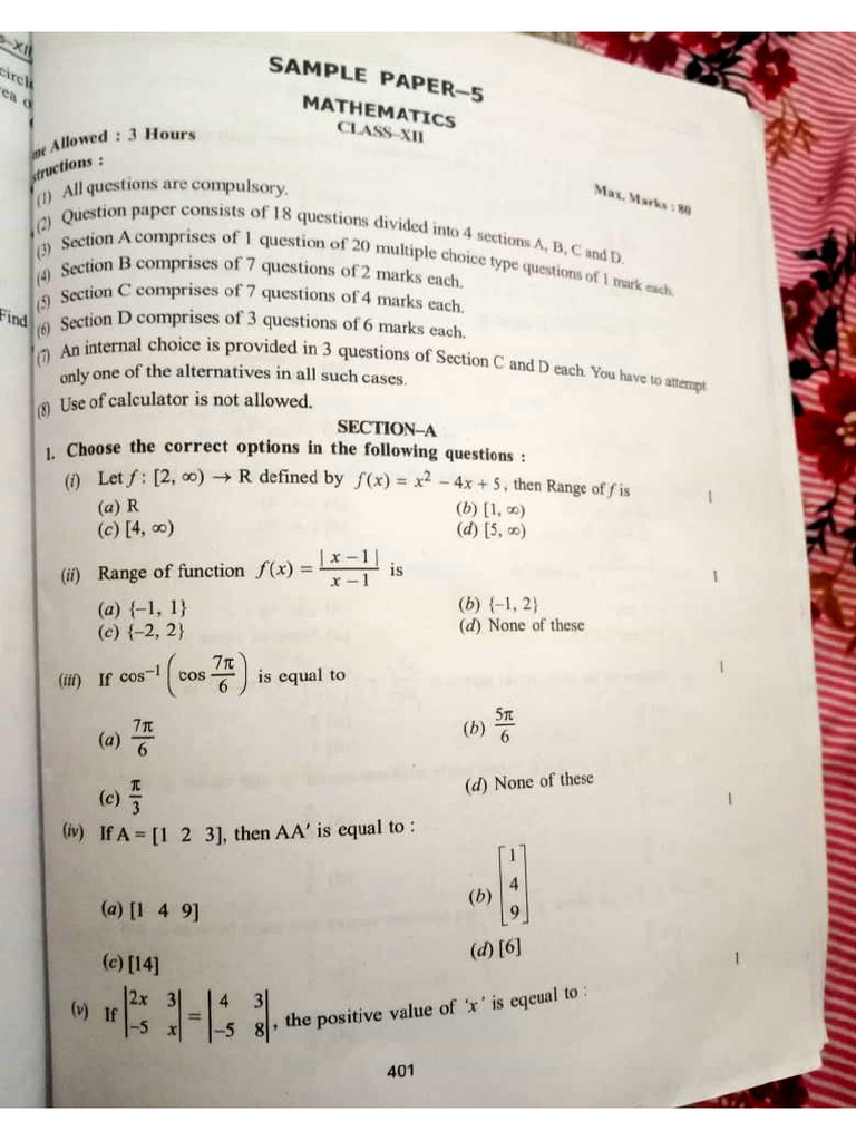 Sample Paper 2 | PDF