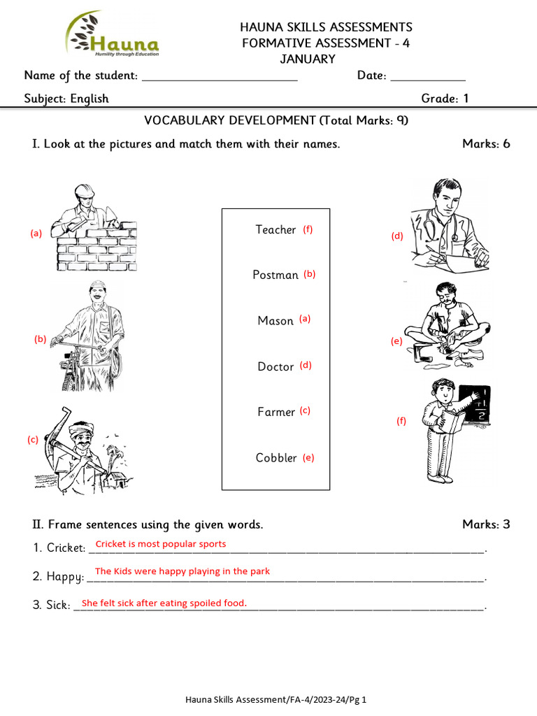 Hauna Skills Assessment 2023-24 | PDF