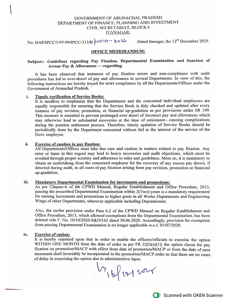 OM Guideline Pay Fixation | PDF
