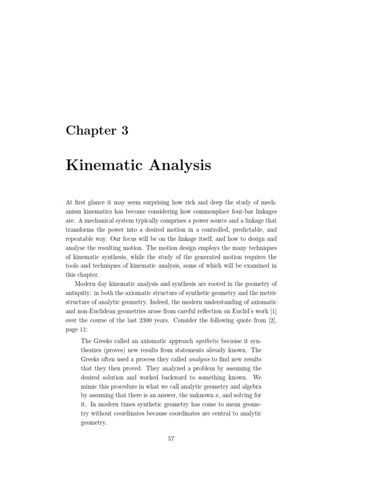 Kinematic Analysis of Four-Bar Mechanisms | PDF | Curve | Kinematics