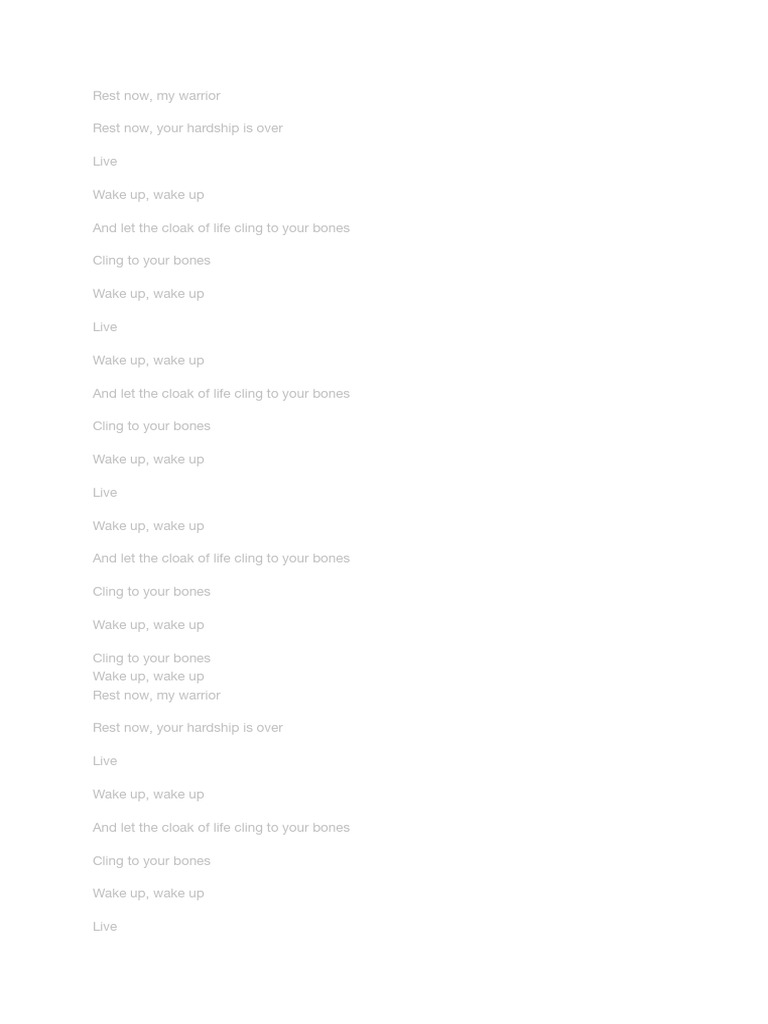 Warrior's Rest and Awakening Poem | PDF