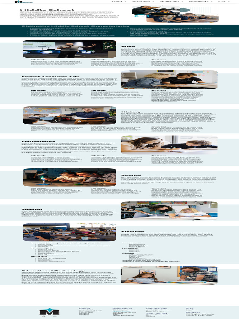 Middle School - Mariners Christian School | PDF | Bible | Educational ...