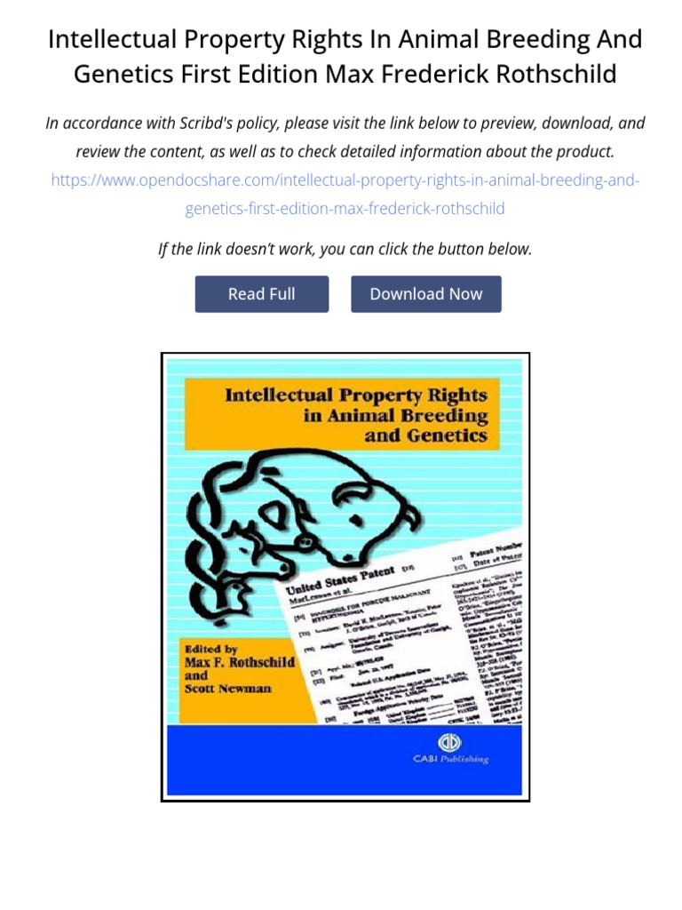 Intellectual property rights in animal breeding and genetics First ...