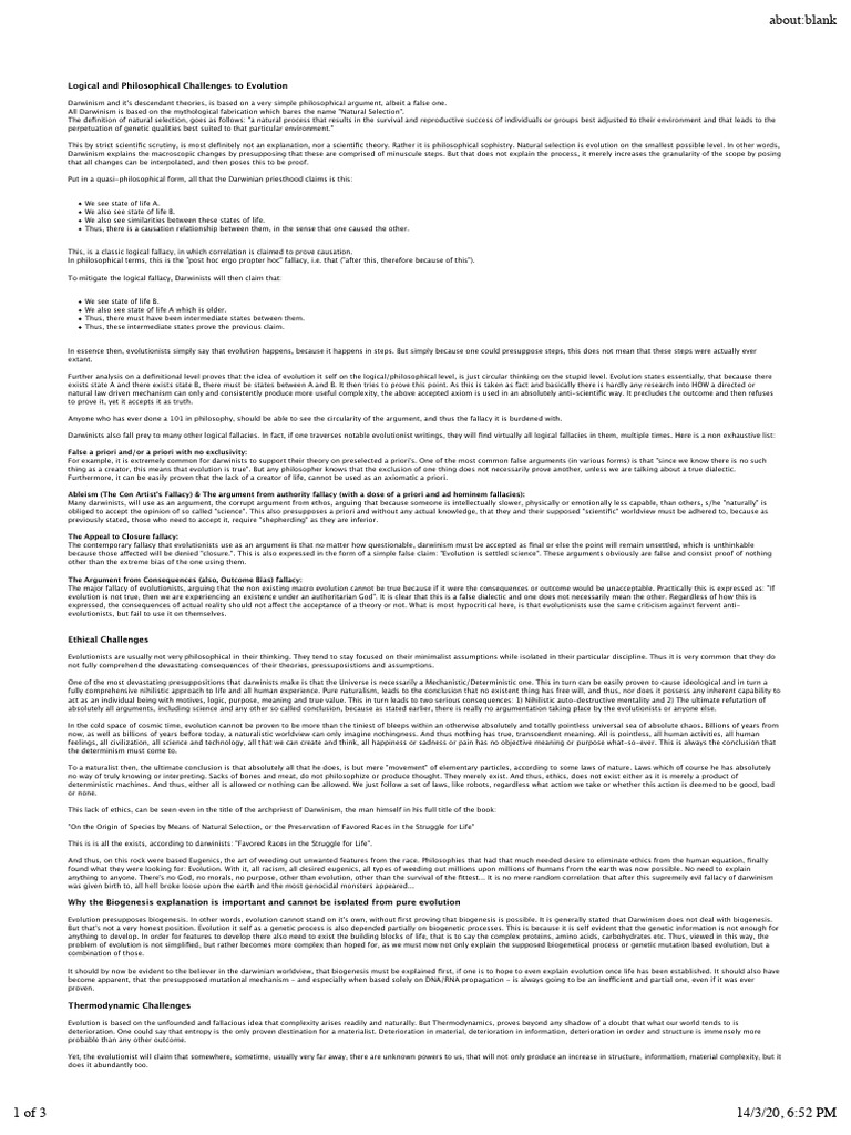 Response_to_evolution_debate_channel | PDF | Darwinism | Evolution
