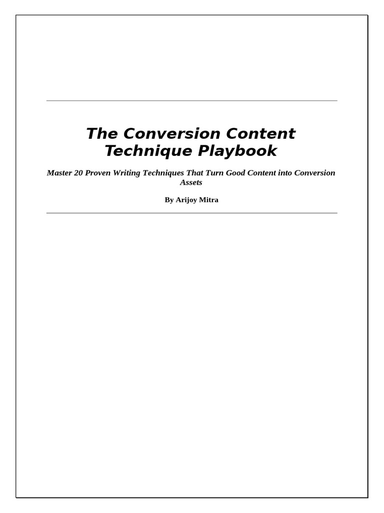 The Conversion Content Technique Playbook(1) | PDF