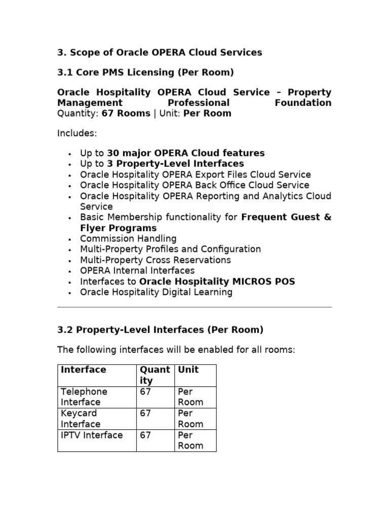 Opera and Pms Scope | PDF