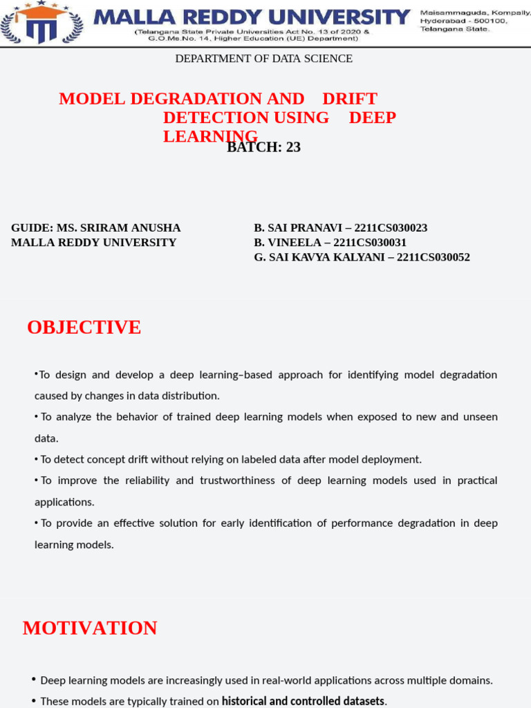 Deep Learning for Model Drift Detection | PDF | Deep Learning | Learning