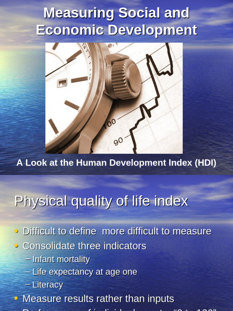 Measuring Social and Econ Development - Human Dev Index | PDF | Human ...